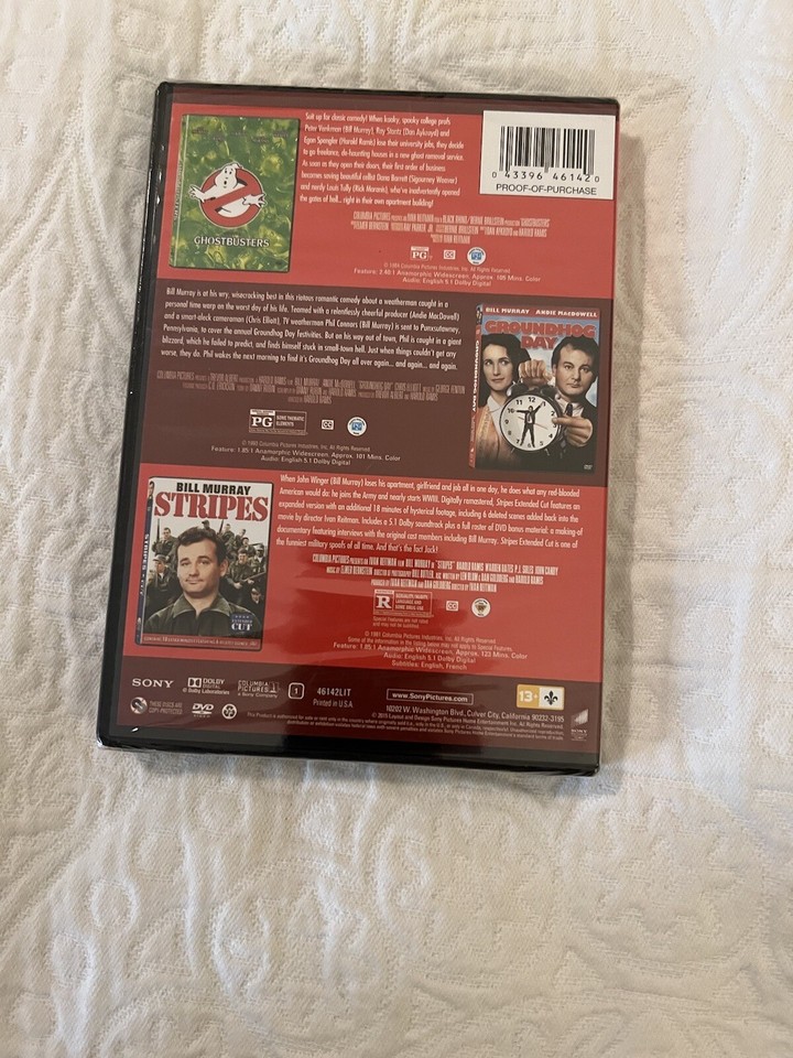 Ghostbusters / Groundhog Day / Stripes DVD NEW Sealed Laugh Out Loud ...
