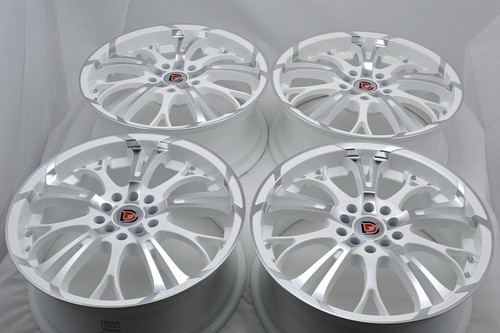 Set of 4 New 17x7 DDR R25 White/Polished Face 17" Rims Wheels 5x100 ...