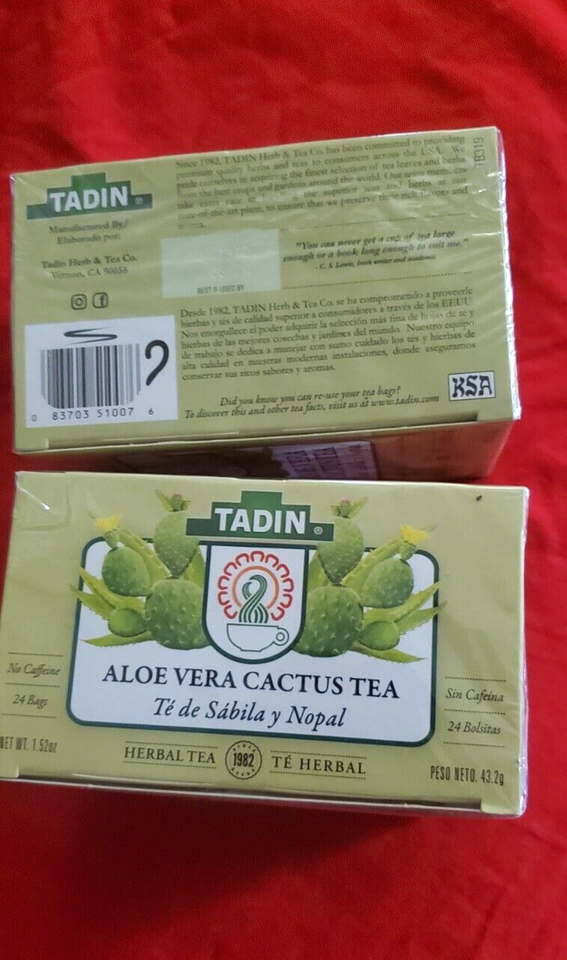 2 PACK ALOE VERA CACTUS TADIN TEA (48 BAGS) SAVILA Y NOPAL | eBay