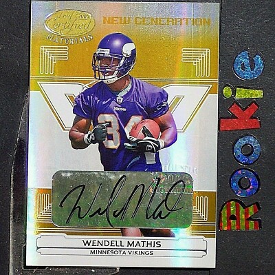 WENDELL MATHIS RC /25 AUTO 2006 Leaf Certified Mirror Gold #173 ...