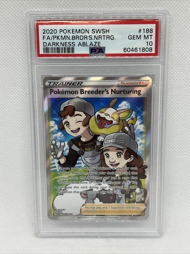 Pokemon Darkness Ablaze #188 Pokemon Breeder’s Nurturing Full Art PSA ...