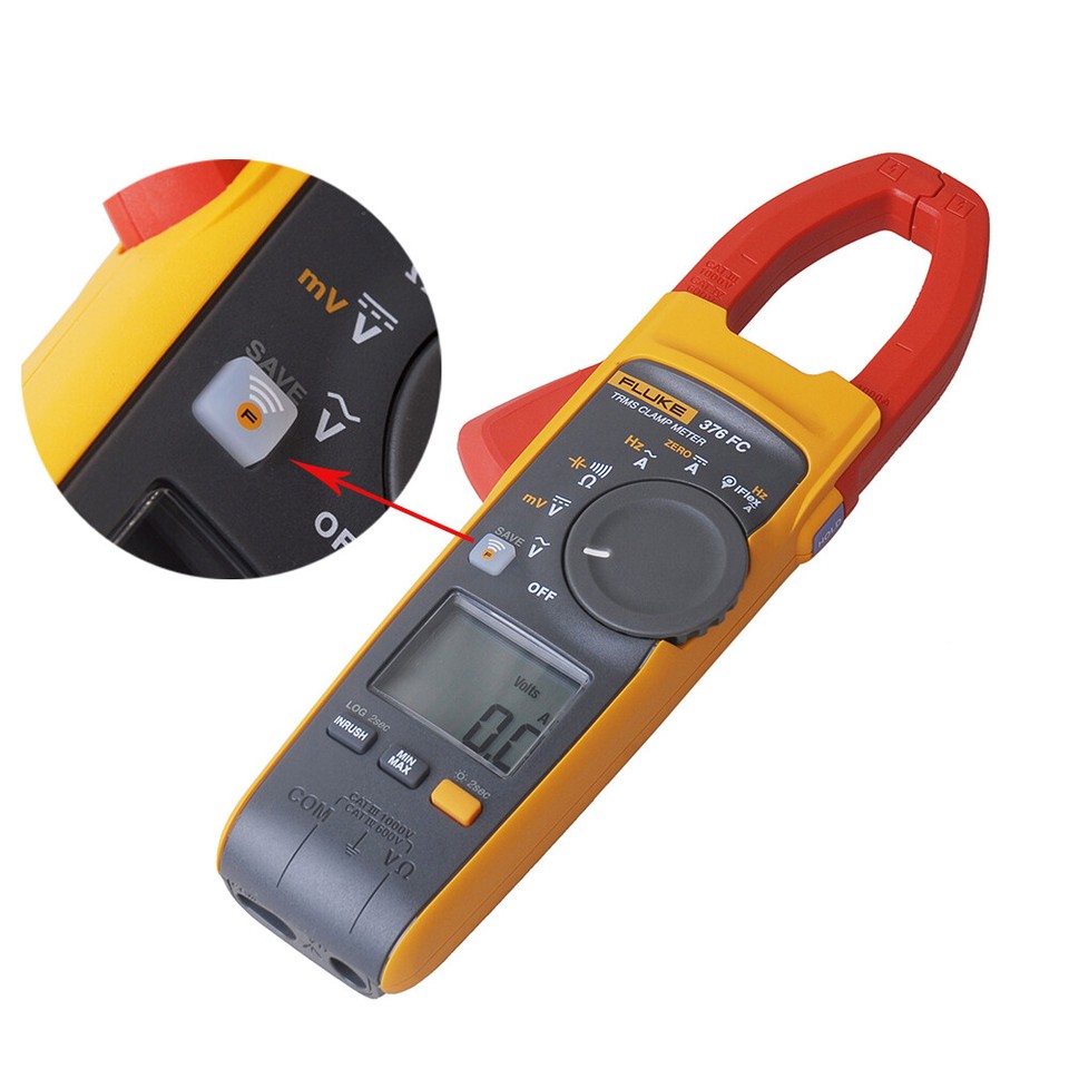 Fluke 376 FC True-RMS AC/DC Volt Ohm Amp Clamp Meter WIFI Connection ...