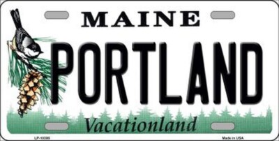 PORTLAND MAINE STATE BACKGROUND METAL NOVELTY LICENSE PLATE TAG | eBay