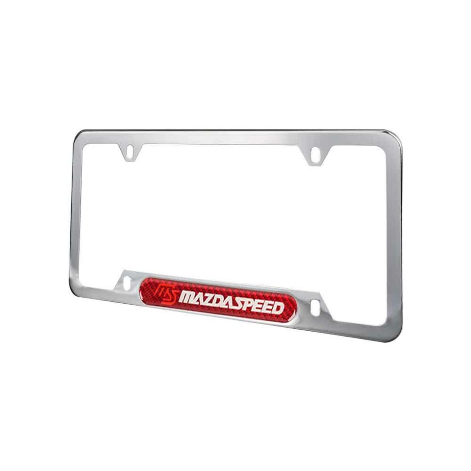 2x Mazdaspeed Chrome Stainless Steel License Plate Frame & R Carbon ...