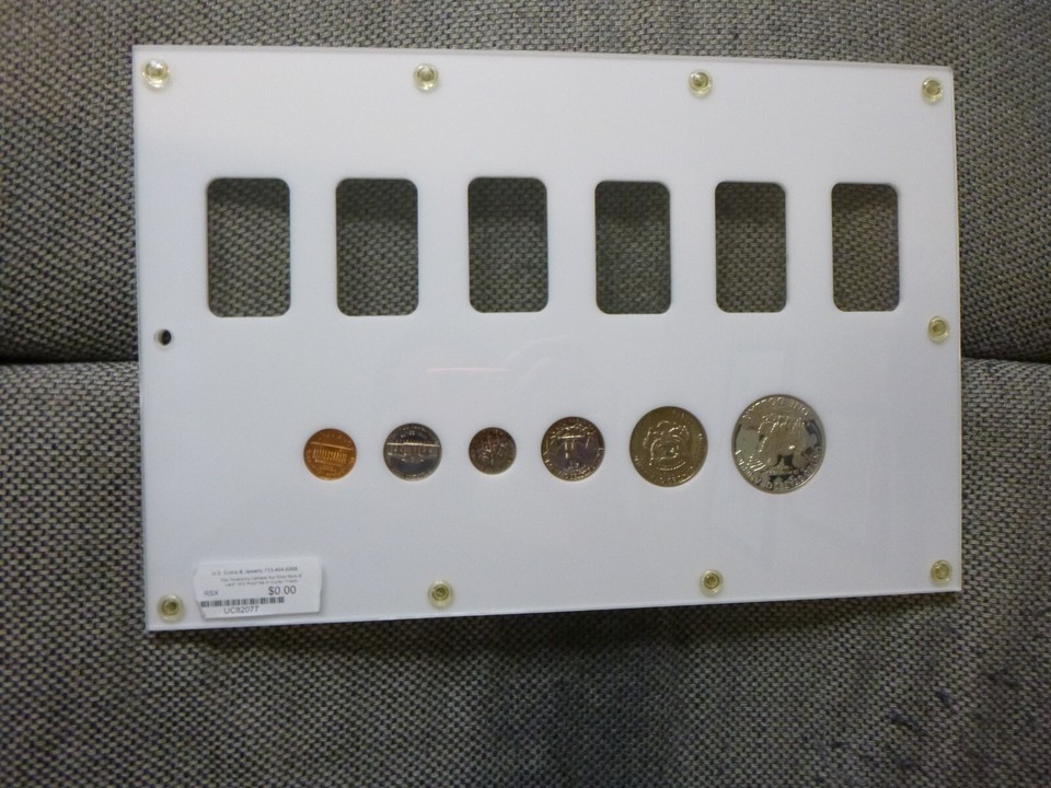 ACRYLIC DISPLAY CASE & 1972 US PROOF SET FOR 6 STANDARD SILVER BARS ...