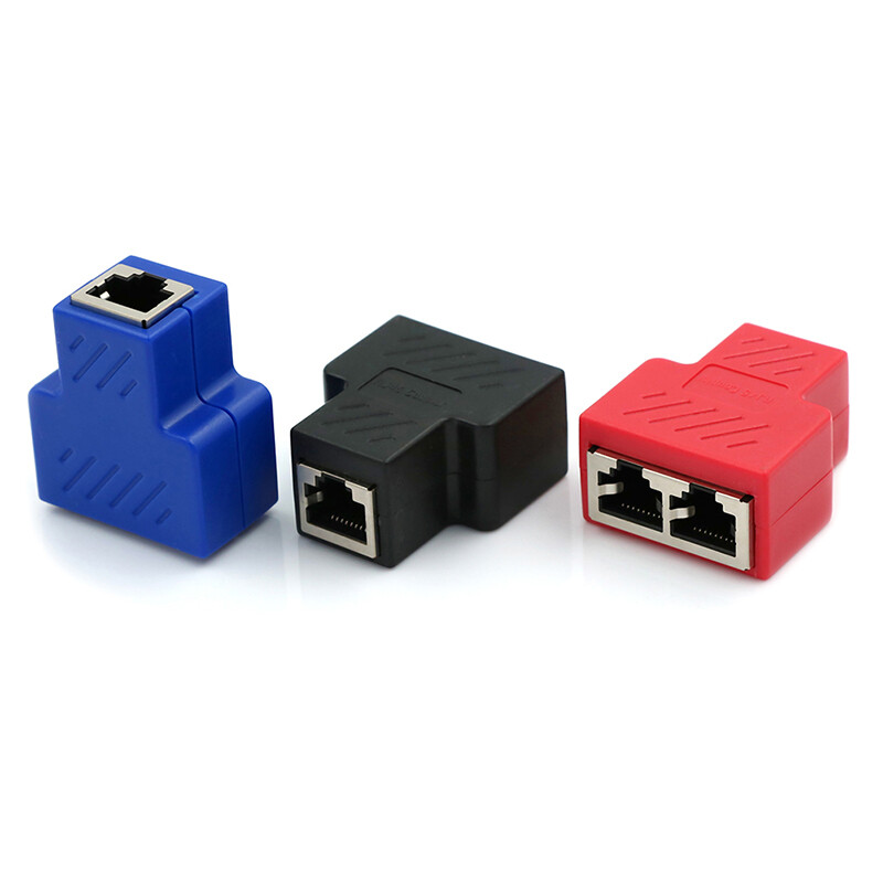 RJ45 Splitter Adapter Dual LAN Ethernet Socket Network Connections ...