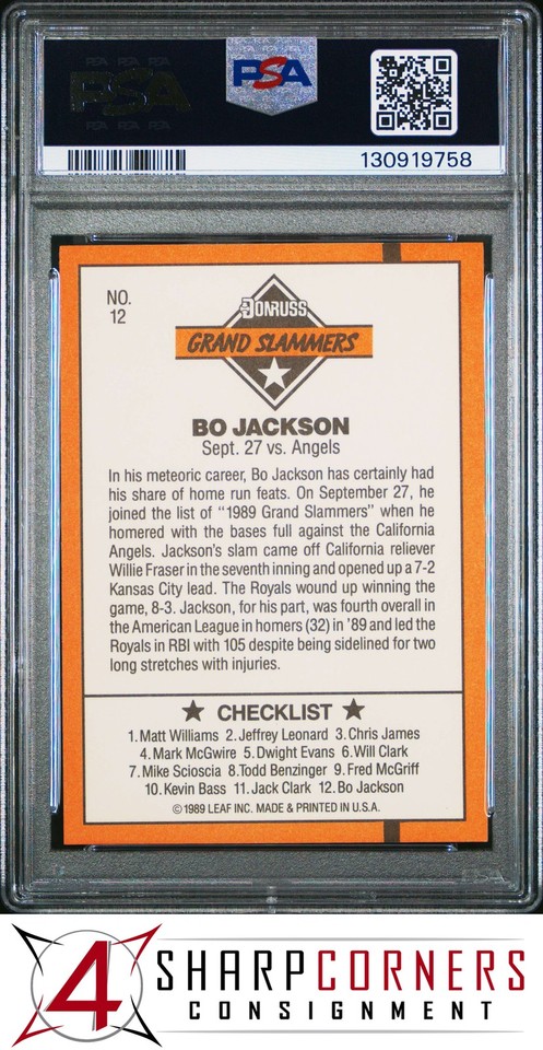 1990 DONRUSS GRAND SLAMMERS #12 BO JACKSON ROYALS PSA 10 | eBay