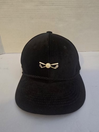 Black Velour Golf Cap Hat Street Level Clothing Adjustable OG Pin Style ...