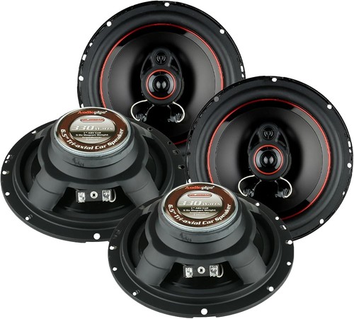 AudioPipe 6.5 -Inch 330-Watt 4-Ohm Tri-Axial Car Audio Speaker 2 pairs ...