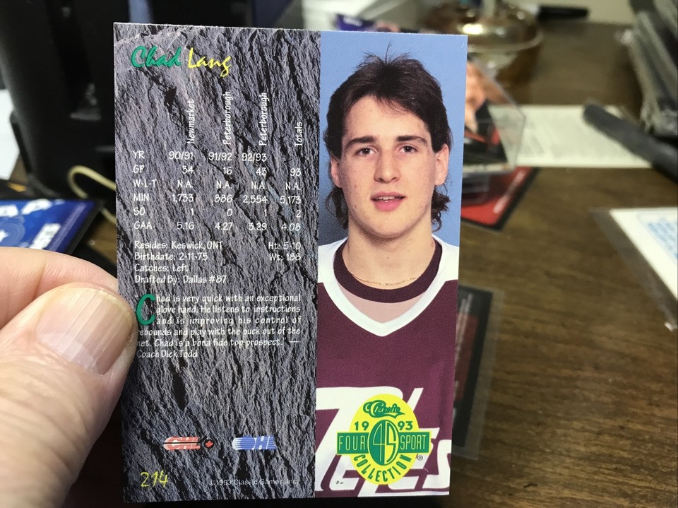 1993 CLASSIC COLLECTION 4 SPORT # 214 CHAD LANG | eBay