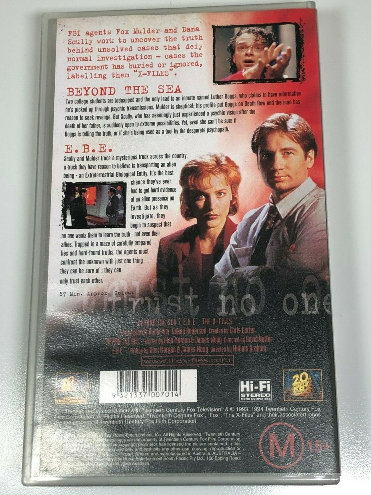 The X Files VHS Video Tape The X-Files x2 Titles BEYOND THE SEA / E.B.E ...