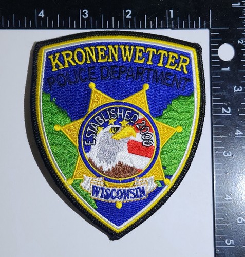 Kronenwetter Wisconsin Police Patch. 4x5 Inches. Great Condition! | eBay