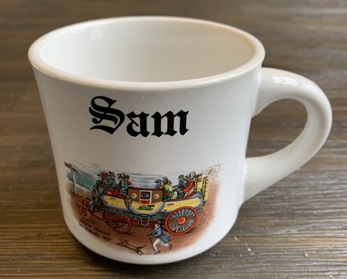 Vintage Mug Papel Diner Coffee Cup Name Sam Vintage Ceramic Antique Car ...