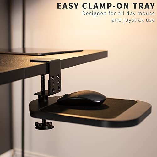 Wooden Clamp-on Adjustable Computer Mouse Pad and Device Holder for ...