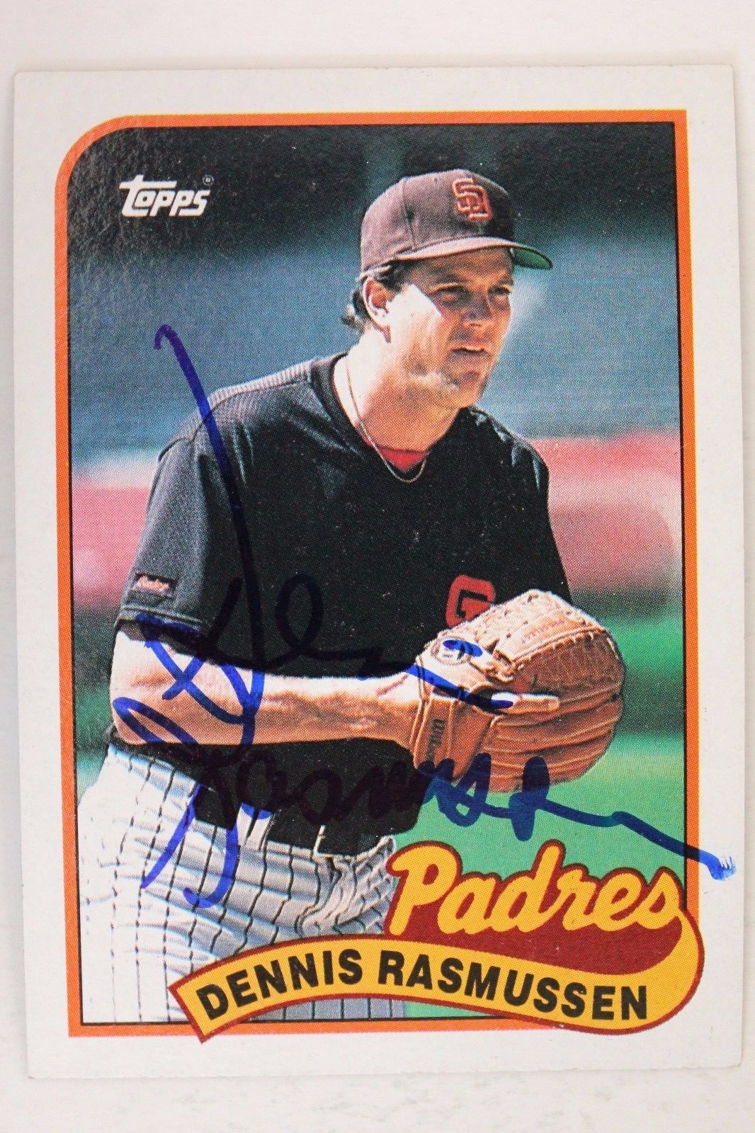 DENNIS RASMUSSEN San Diego Padres Autograph 1989 TOPPS #32 Signed Card ...
