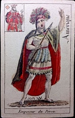 c1820 Amerique Emperor of Peru Colour Engraved Antique Playing Cards ...
