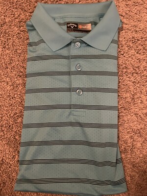 Callaway Polo Shirt Opti-Dri Spring Break Blue And Black Striped Shirt ...