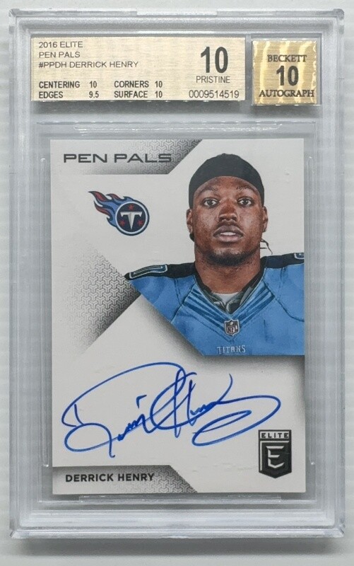 2016 Elite Derrick Henry Pen Pals Rookie Auto Autograph RC #PPDH BGS 10 ...