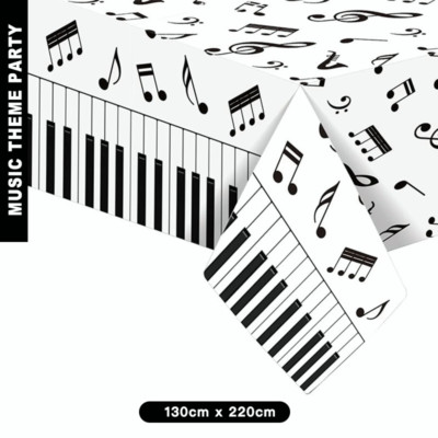Music Note Table Cover | Piano Keyboard Tablecloth | Music Theme Party ...