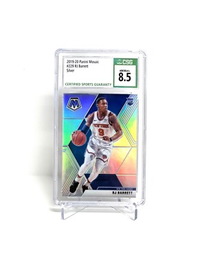 CSG NM/Mint 8.5*** 2019-20 Panini Mosaic rookie RJ Barrett Silver #229 ...