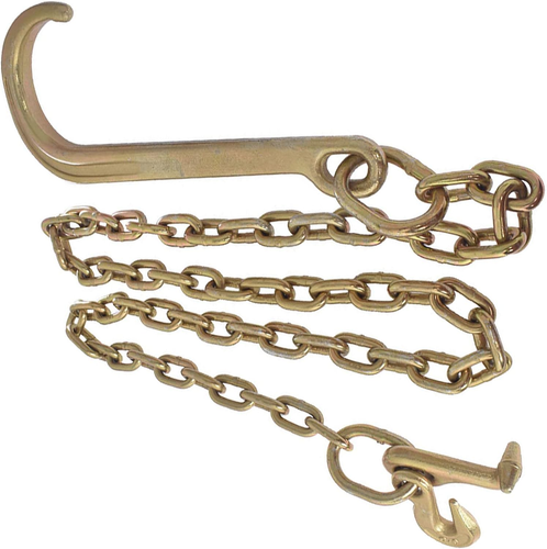 Tow Chain J Hook 5/16 X 6 FT Grade 70 for Mini T Hook Recovery Wrecker ...