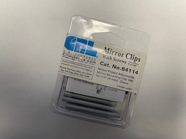 CRL Nickel Plated Adjustable Mirror Clip Set for 1/4" Seamed Mirror ...