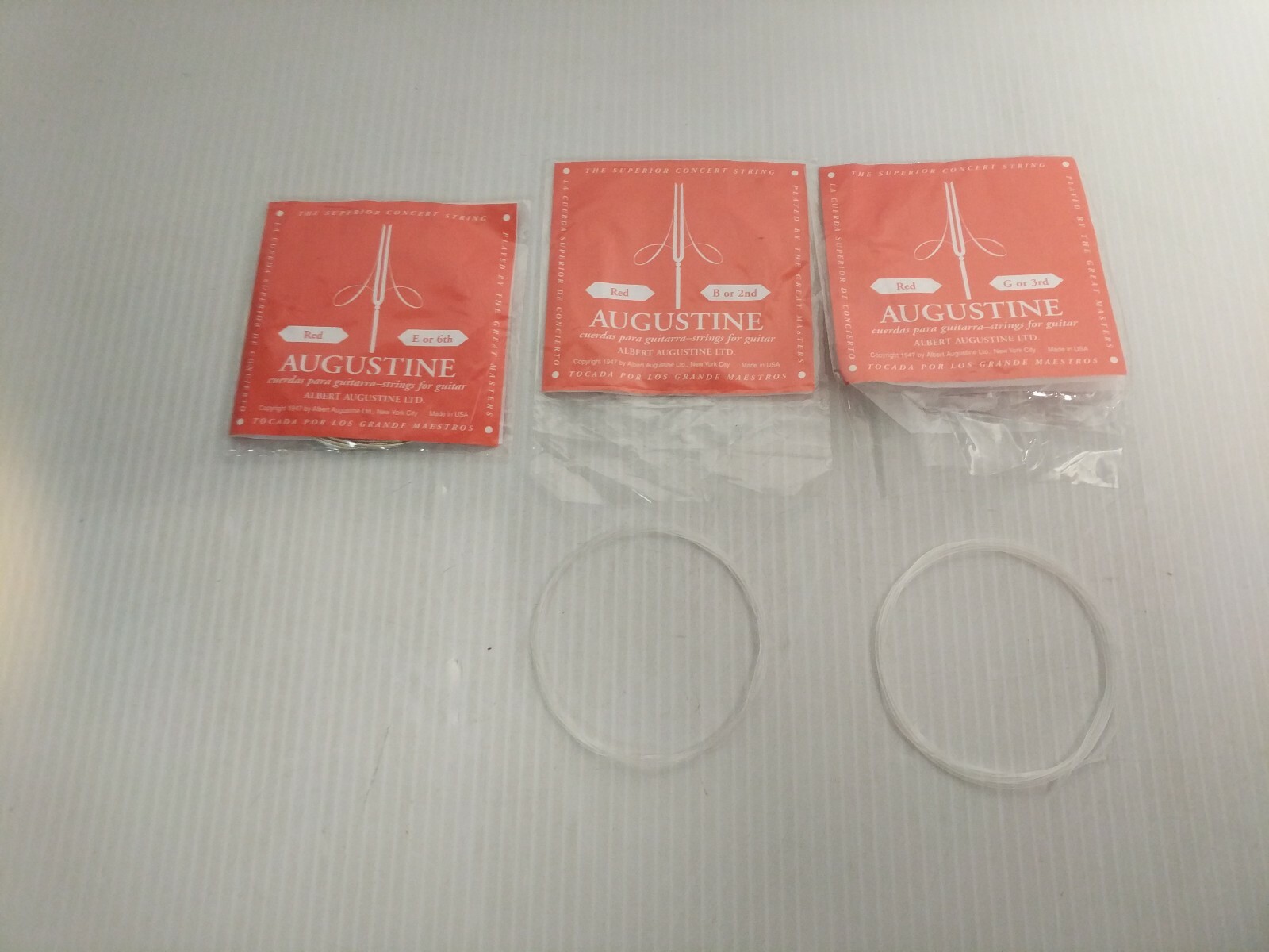 LOT OF 3 ALBERT AUGUSTINE LTD STRINGS FOR GUITAR RED | eBay