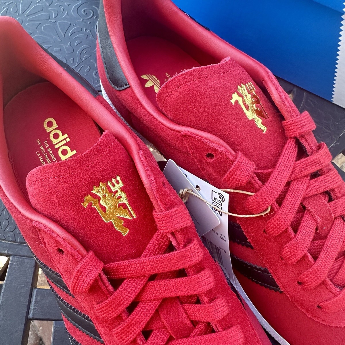 Adidas Manchester United x Gazelle Red Black Men's Athletic Adidas Manchester United x Gazelle Red Black Men's Athletic