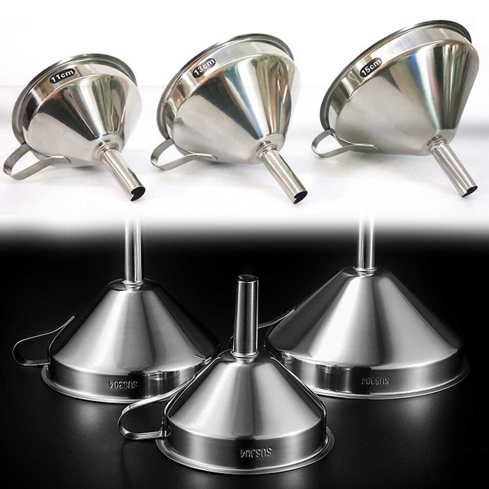 Metal Hopper Funnel Kitchen Funnel With Handle 11cm 15cm Liquid ...