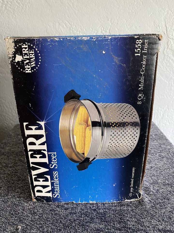 Vintage Revere Ware 1558 8 Quart Multi-Cooker Inset Stainless Steel New ...