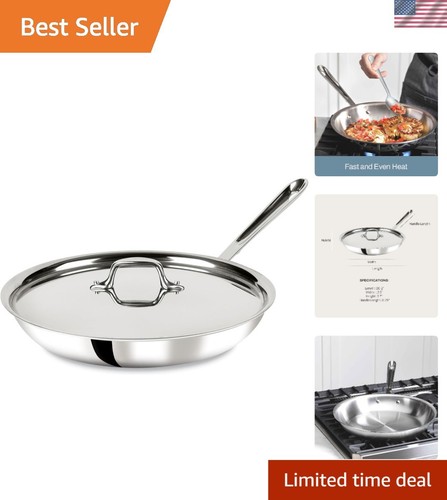 Versatile 12-Inch Frying Pan with Lid - 3-Ply Stainless Steel, Oven ...