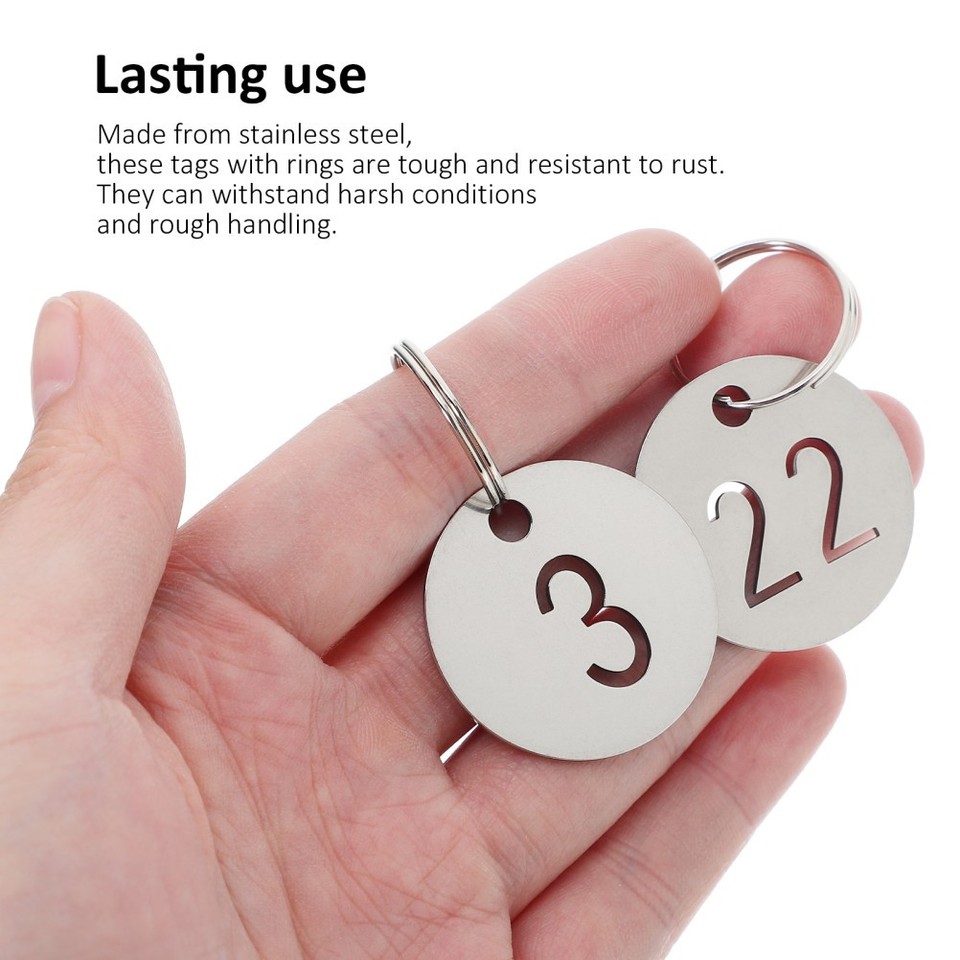 25pcs Numbered Tags Metal Identification Hanging Tags Round Number Tags ...