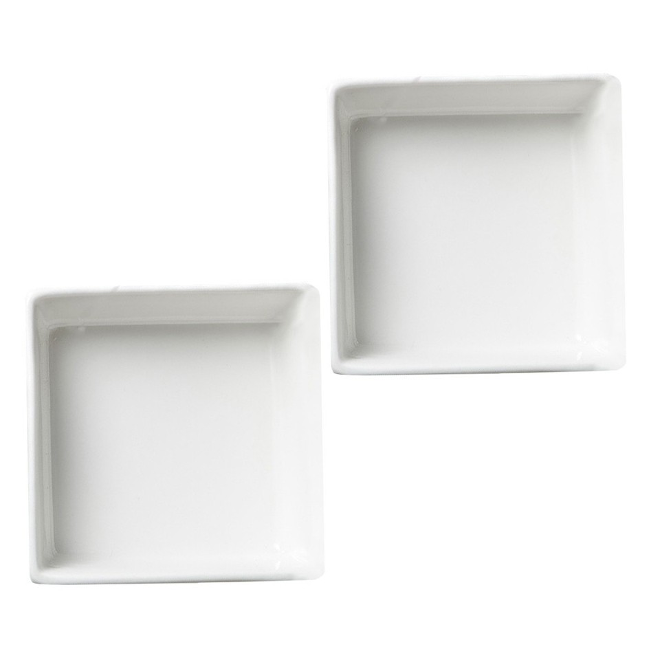 2pcs Mini Soy Sauce Plate Square Seasoning Dishes Ceramic Condiment ...