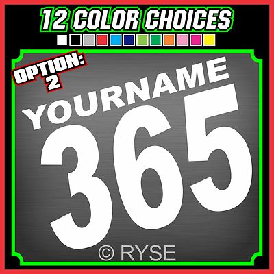 3 Motorcycle MX Name Number Plate Race Decals Stickers ATV SX BMX Dirt ...