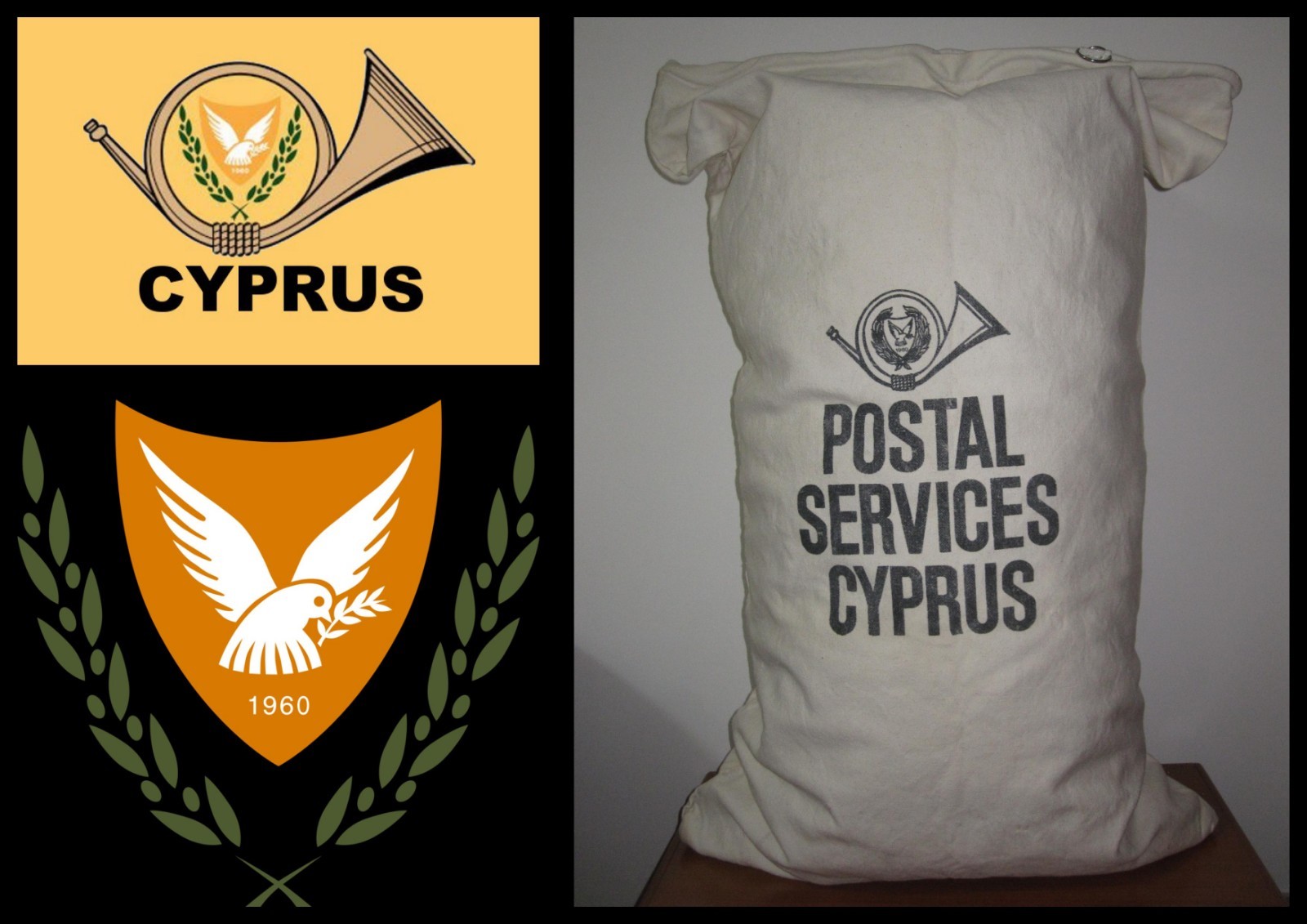 POSTAL SERVICES CYPRUS Sacco Postale Bag Sack Post Office Mail Postes ...