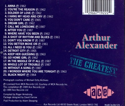 ARTHUR ALEXANDER - GREATEST HITS NEW CD 29667192224| eBay