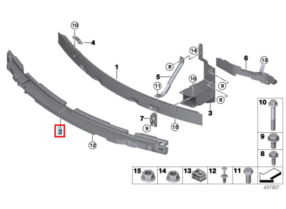 NEW GENUINE BMW X5 F15 SERIES FRONT BUMPER SUPPORT FOAM 51118054010 | eBay