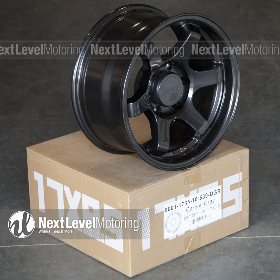 9SIX9 SIX-1 17x8.5 6x139.7 CARBON GRAY TE37 STYLE WHEELS FITS TOYOTA ...