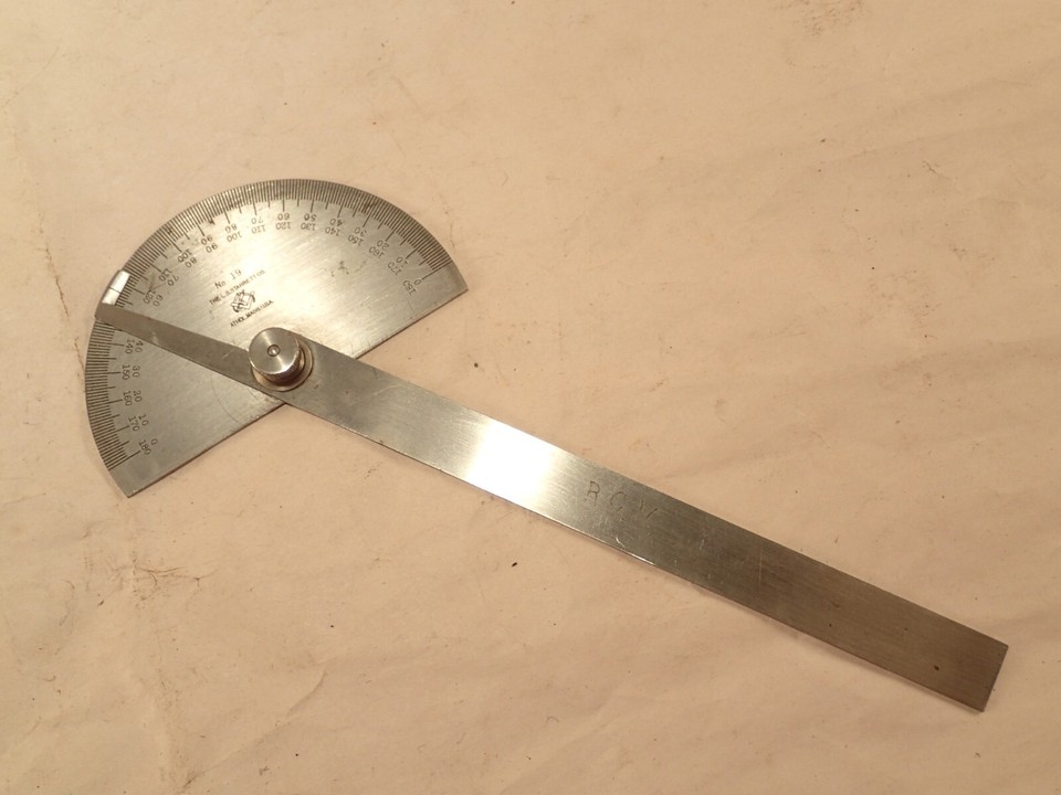 Vintage L. S. STARRETT No. 19 Swing Arm PROTRACTOR Bevel w/ Original ...