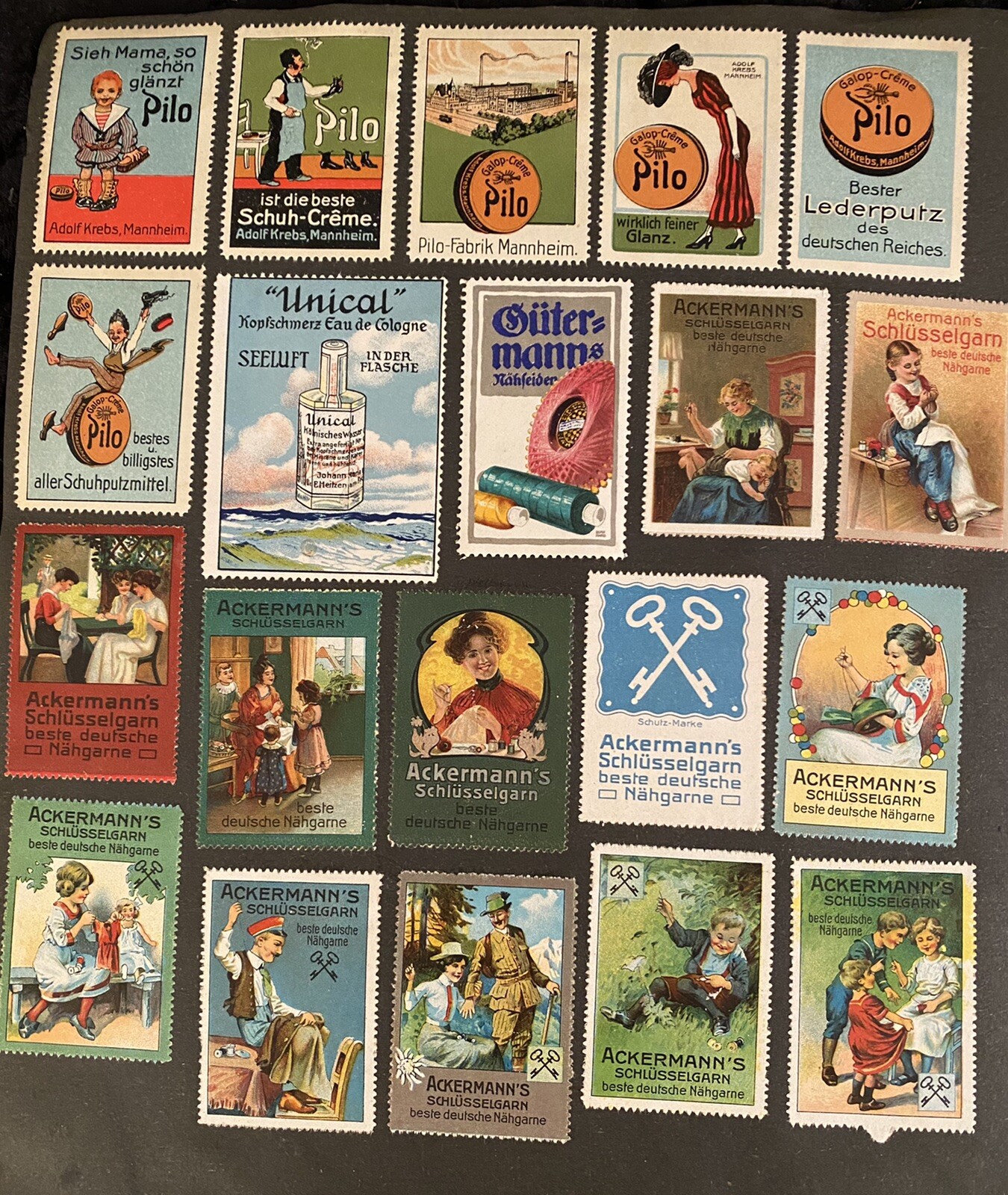 Ca. 350 Antike Werbemarken Album mit Reklame Marken Propagandamarken ...