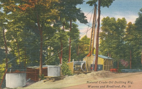 Warren / Bradford PA * Natural Crude Oil Drilling Rig 1940s * Thomas ...