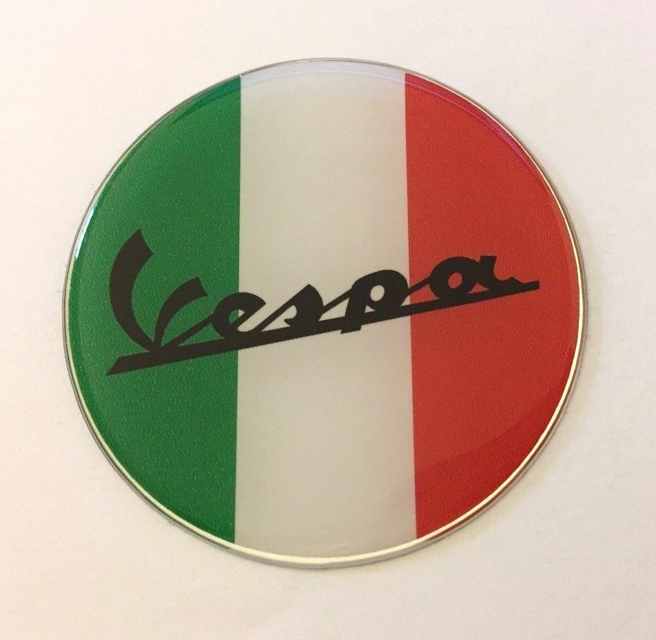 VESPA black text Sticker/Decal 52mm - HIGH GLOSS DOMED GEL - SCOOTER ...