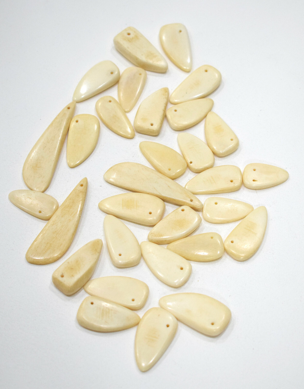 Beads White Bone Curved Paddle Mixed Beads 26-48mm | eBay