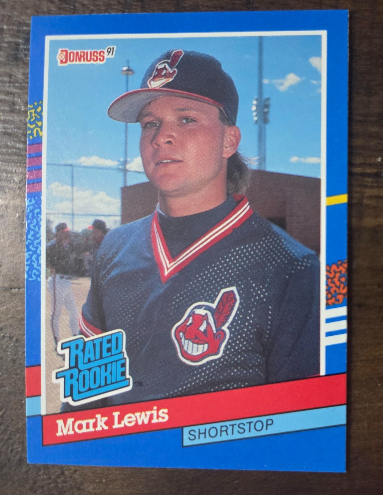 1991 Donruss - Rated Rookie Mark Lewis #29 Three White Lines Right ...