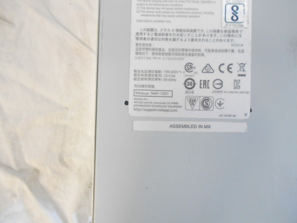 Netapp FAS2520 Storage Array 3.5'' SAS Bays 1x 111-01323 Controller NAF ...