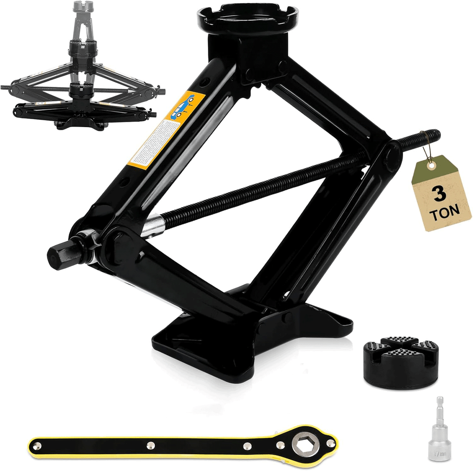 3 Ton Scissor Jack Car Auto Jack Kit 3000kg with Hand Crank Wrench ...
