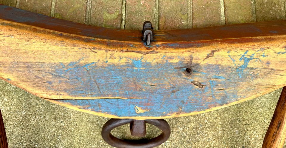Antique Double Ox Yoke | Large Ox Yoke | Rustic Wood and Steel Double ...
