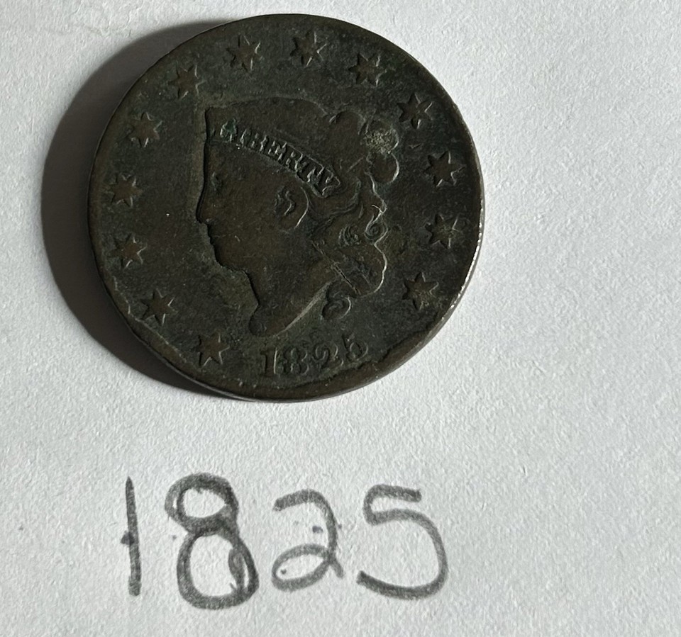 6 Large Cent Coins - 1825, 1841, 1844,1845,1851,1852 Braided Hair | eBay