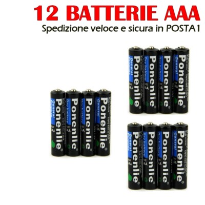 12 Batterie mini-stilo Batterie mini stilo Batterie aaa Pile AAA ...