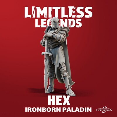 Warforged Paladin - Hex - Cape | Limitless Legends | D&D Miniature 75mm ...